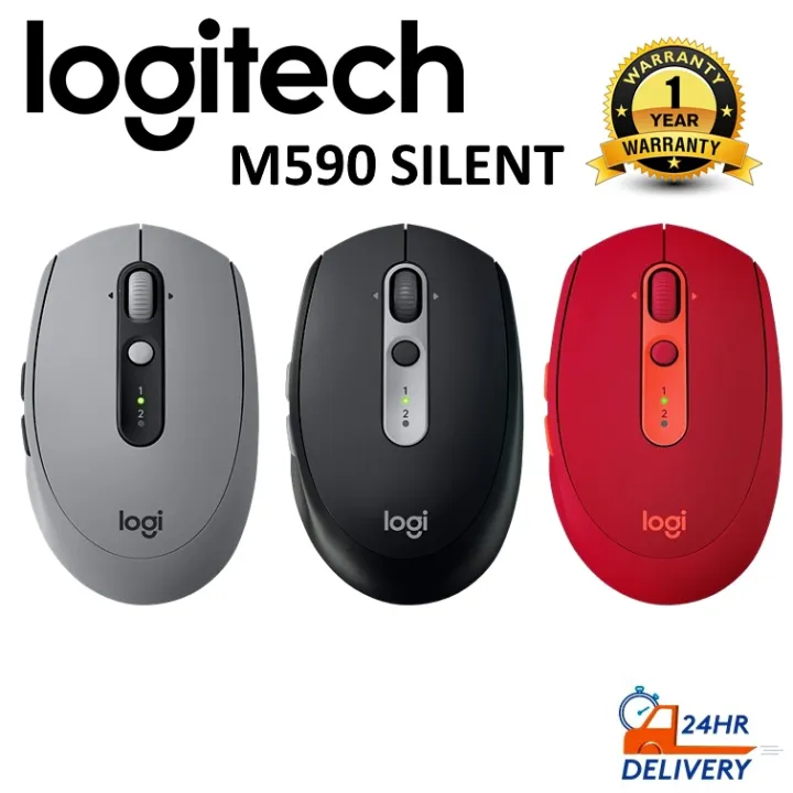 เม้าส์ไร้สายไร้เสียงคลิก Logitech M590 Multi Device Silent Bluetooth & Wireless Mouse ประกัน 1 ...