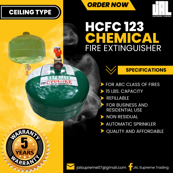 Ceiling Fire Extinguisher 15 Lbs. (Green) - HCFC123 Chemical | Lazada PH