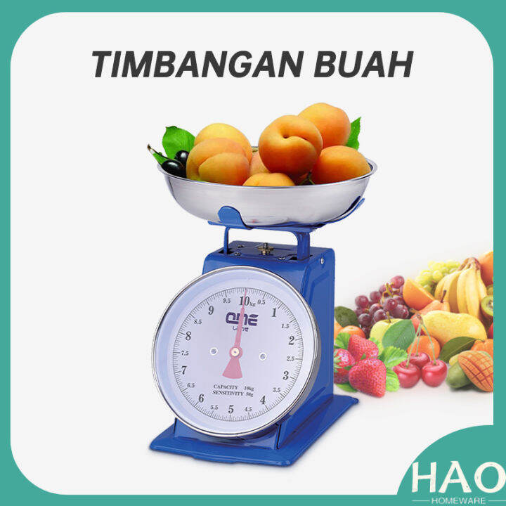 Timbangan Buah 15kg 20kg Besi Stainless Jarum Analog Manual Duduk Sembako Telor Kue Tepung Buah ...