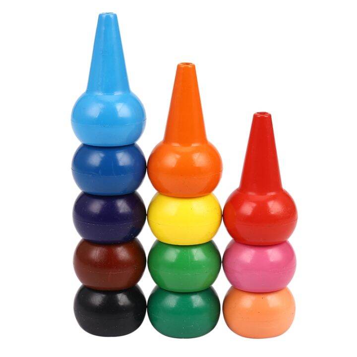 Finger Crayons for Toddlers, 12 Colors Finger Paint Palm Grip Crayons ...
