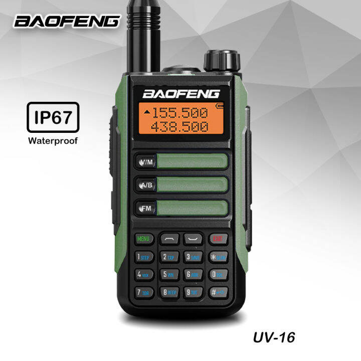 Baofeng UV-16 VHF/UHF Dual Band Waterproof Two-Way Radio (Green ...