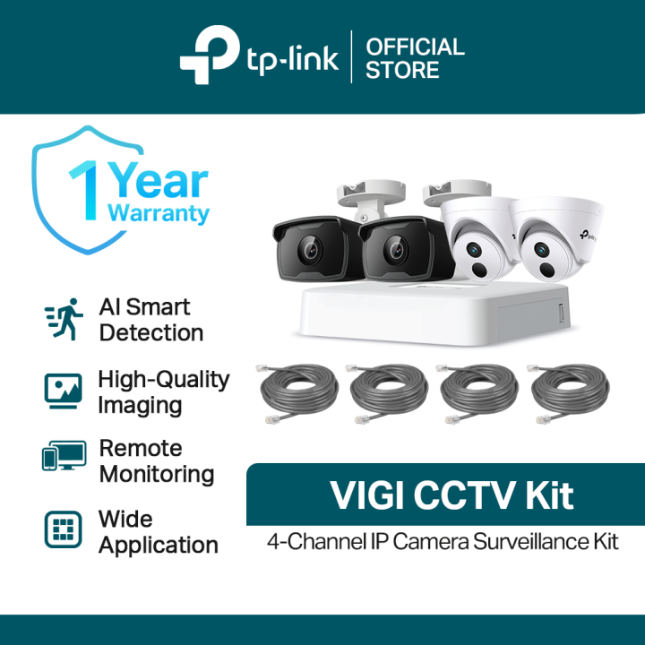 TP-Link VIGI 4-Channel IP CCTV Camera Surveillance Kit | VIGI C420I | VIGI C320I | VIGI NVR1104H ...