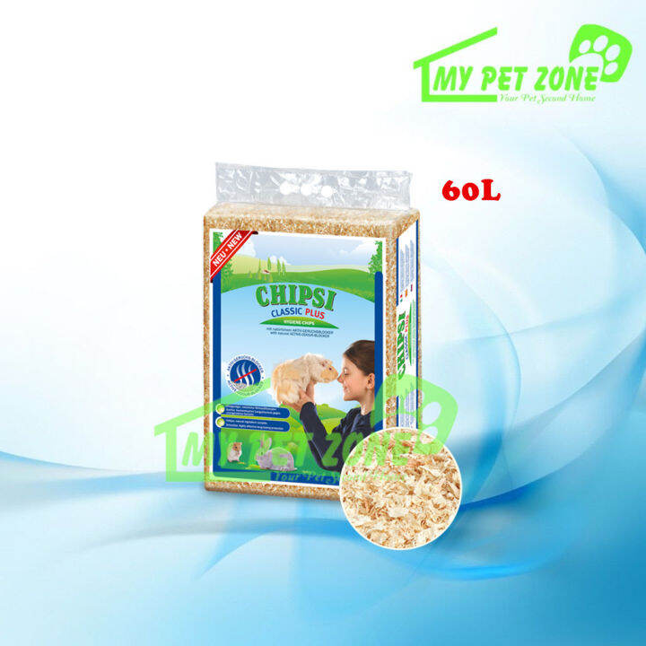 Chipsi Classic Plus Wood Shavings Bedding / Small Animal Litter 60L 3 ...