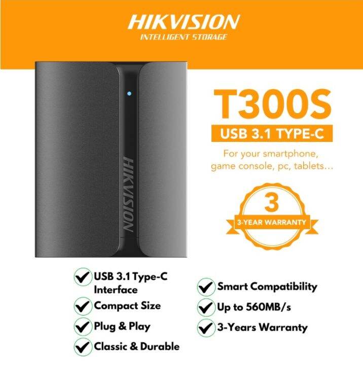 HIKVISION | HIK VISION T300S Portable SSD Series PSSD USB 3.1 Type C ...