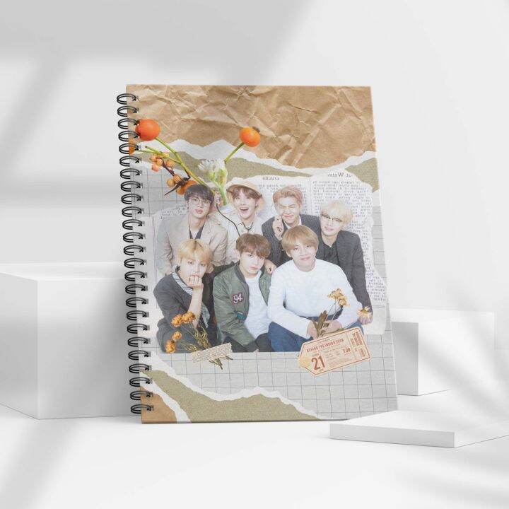 BTS Cold Laminated Notebook Assorted KPOP Designs 80 leaves Wired Bind ...