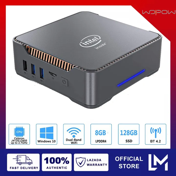 Mini PC GK3V Intel Celeron J4125 Quad Core DDR4 8GB 128GB 8GB 256GB Windows 10 Desktop with HD ...