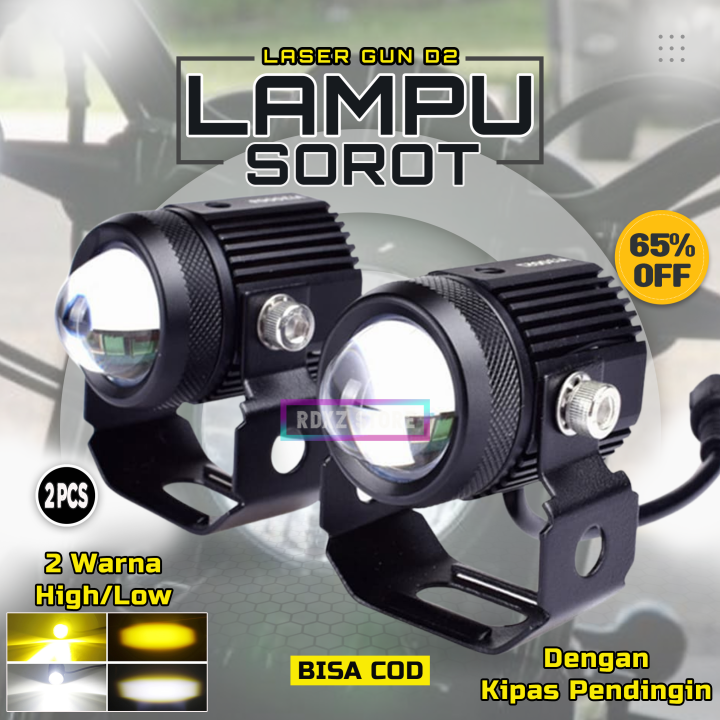 Lampu 2 PCS Led Sorot Tembak Laser V12 D2 20 Watt Original Super Terang ...