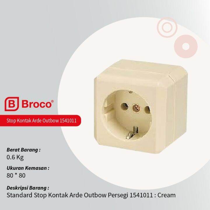 BROCO STANDARD Stop Kontak Arde Outbow Persegi 1541011 | Lazada Indonesia