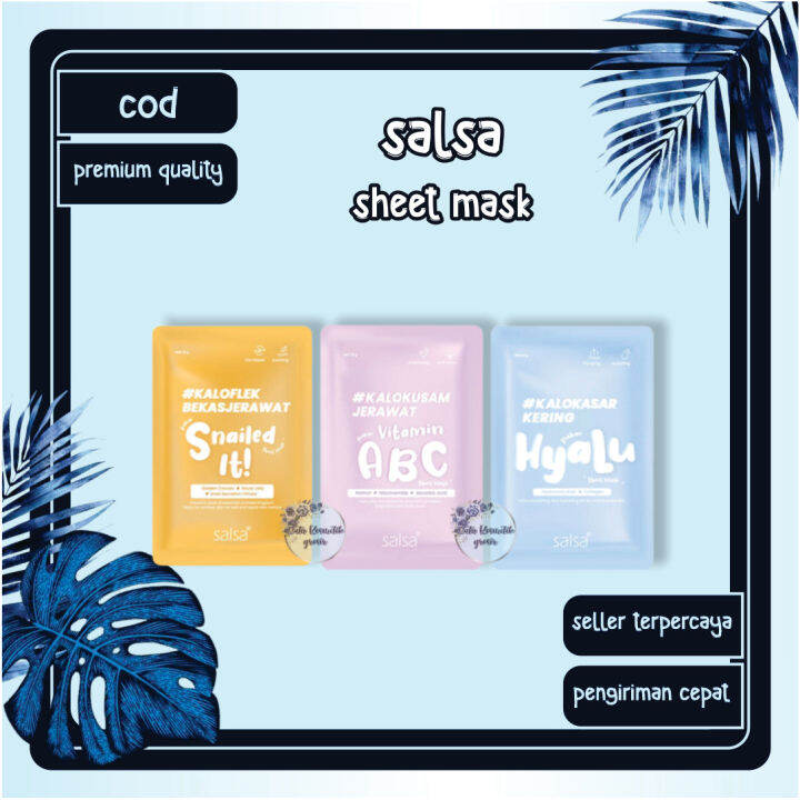 Salsa Sheet Mask | Masker Wajah Daily Hyaluronic | Vitamin ABC | Snail ...