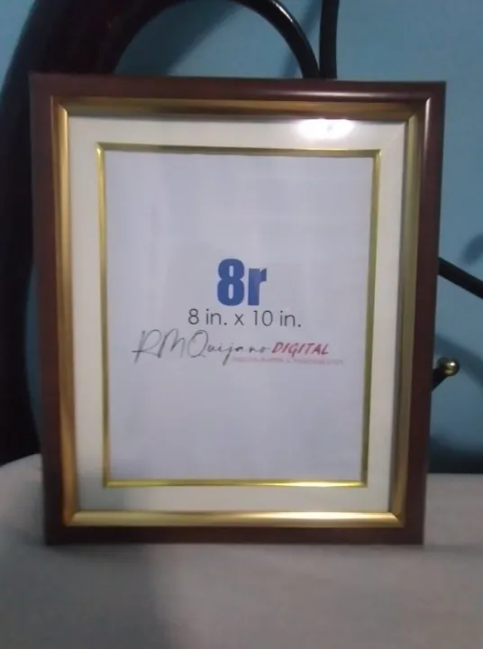 Picture Frames (Fancy Brown) with matting + Gold Lining (5r, 8r, 10r, A4 size/ certificate ...