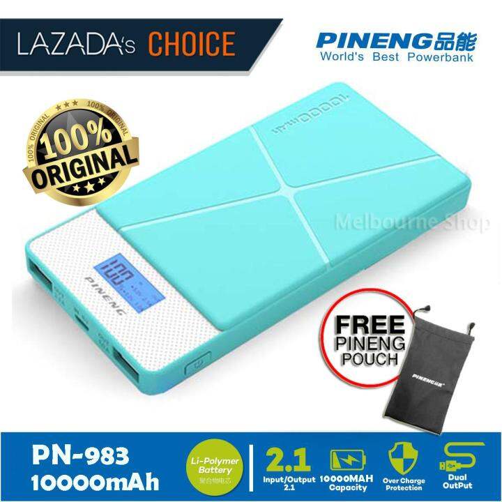 (GENUINE) 2022 Pineng PN 983 10000mAH Lithium Polymer Slim PowerBank PN ...