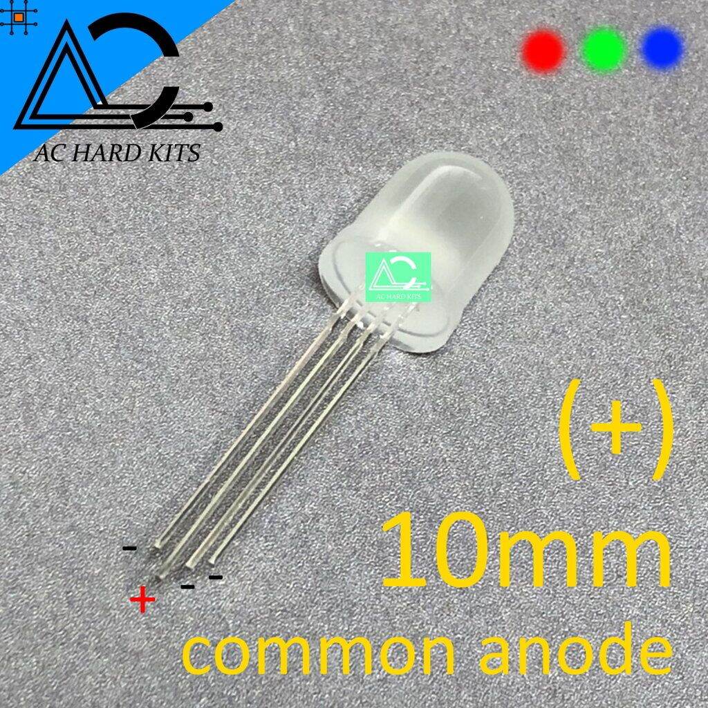 RGB 10mm led Common Anode (ขาร่วมใช้ไฟบวก) | Lazada.co.th