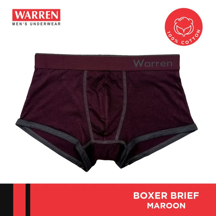 Warren Underwear 1-8452M Boxer Brief (Maroon) | Lazada PH