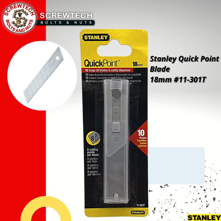 Stanley 11-301T 10-Pack 18mm Quick-Point Blades with Dispenser | Lazada PH