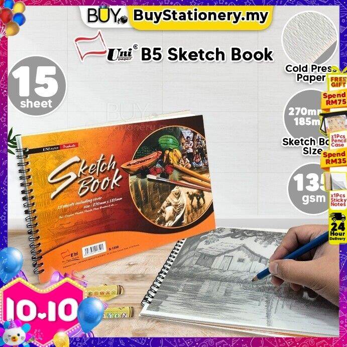 UNI B5 Sketch Book Drawing Block Kertas Lukisan -(1PCS ...