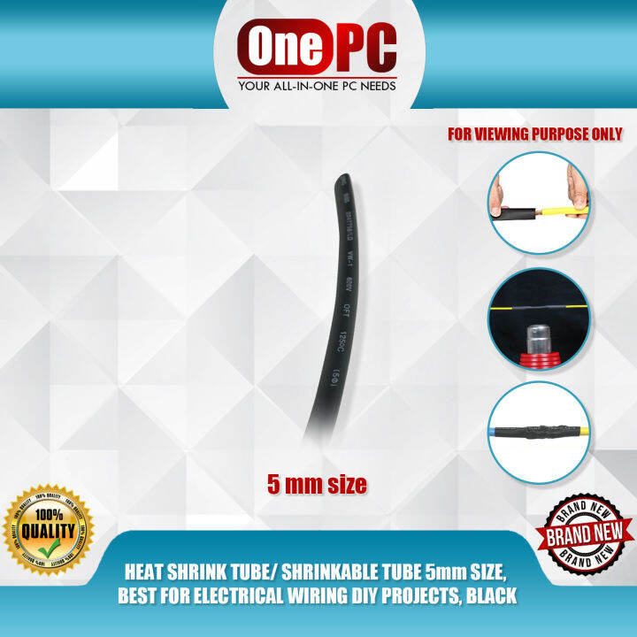 HEAT SHRINK TUBE/ SHRINKABLE TUBE 5mm SIZE, BEST FOR ELECTRICAL WIRING ...