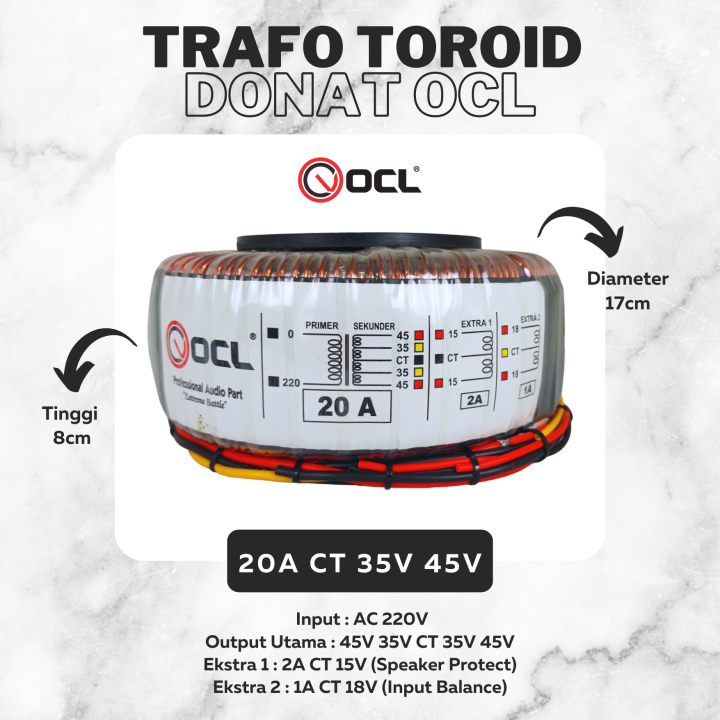 Trafo Toroid Donat OCL 20A CT 45V (REAL MURNI 100%) | Lazada Indonesia