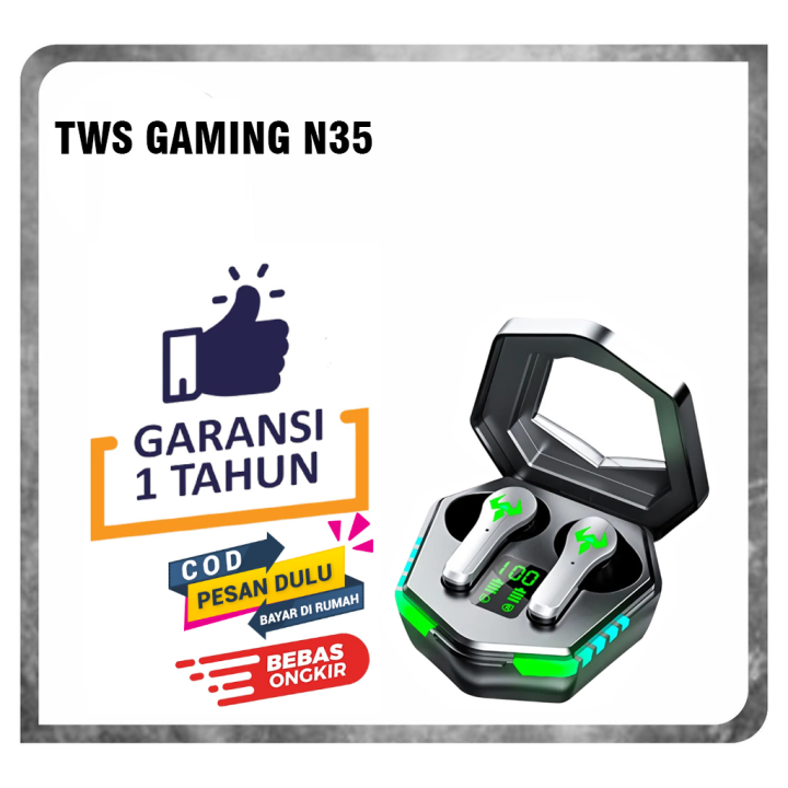 eadset Bluetooth TWS GAMING N35 GAMING Headset Wireless Earphone Low Latency Earbuds Bluetooth V ...