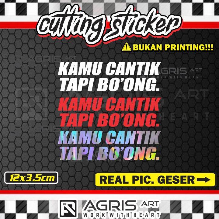 cutting sticker stiker kamu cantik tapi boong viral | Lazada Indonesia