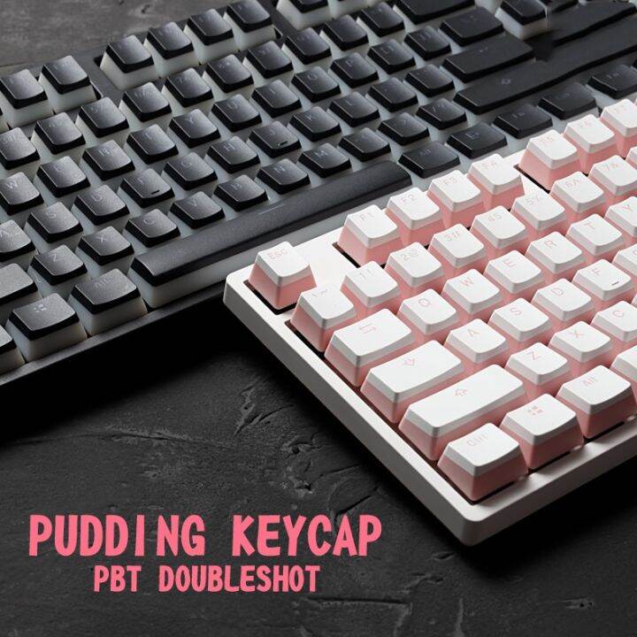 pudding pbt doubleshot keycap oem back light mechanical keyboards milk ...