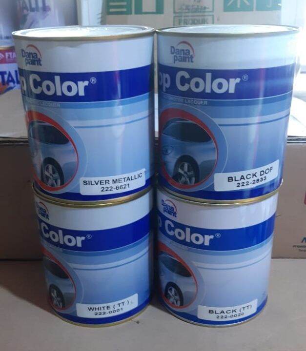 CAT DUCO TOP COLOR DANAPAINT PUTIH / HITAM / SILVER 1 KG | Lazada Indonesia