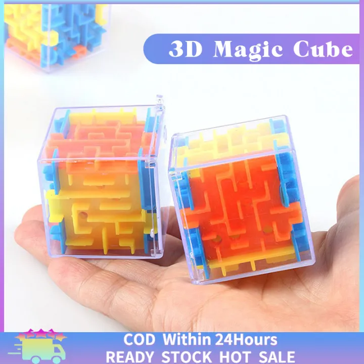 【Ready Stock】3D Maze Rubik Cube Rotating Fidget Toys Rolling Ball Game ...