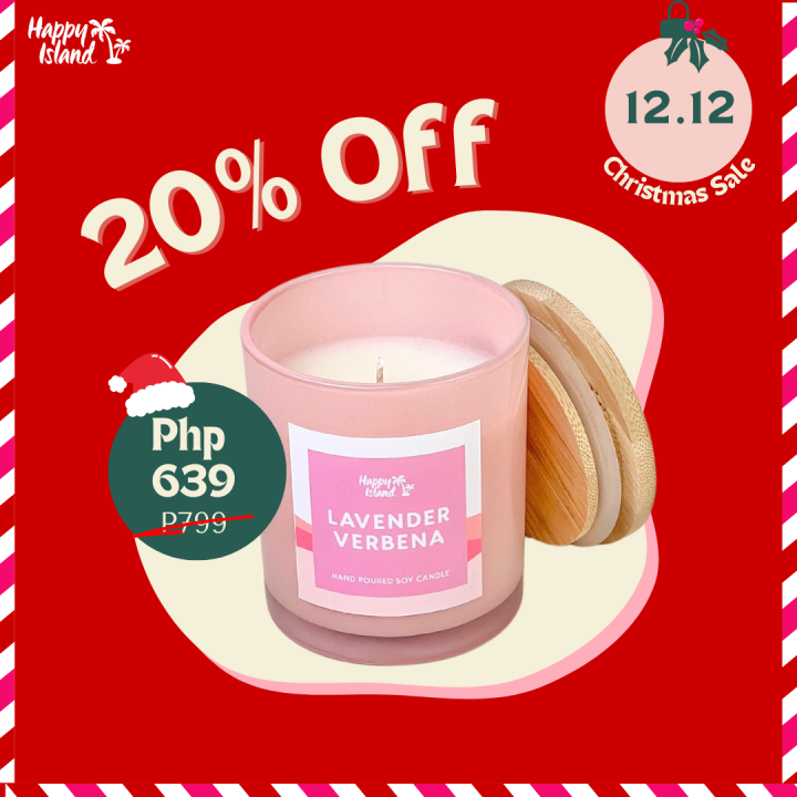 Happy Island Lavender Verbena Scented Soy Candle | Lazada PH