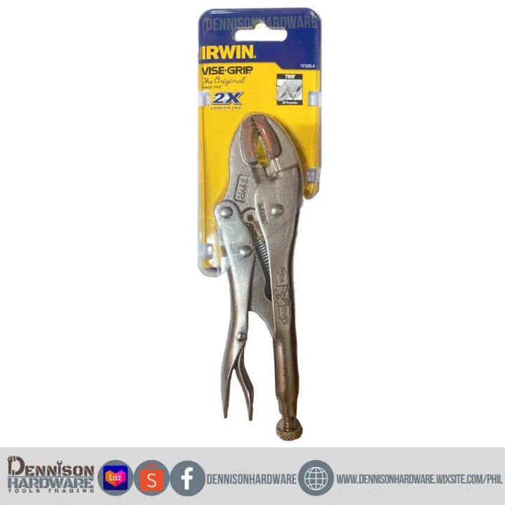 IRWIN 7WR 7" CURVED JAW WITH WIRE CUTTER VISE GRIP || DENNISONHARDWARE ...