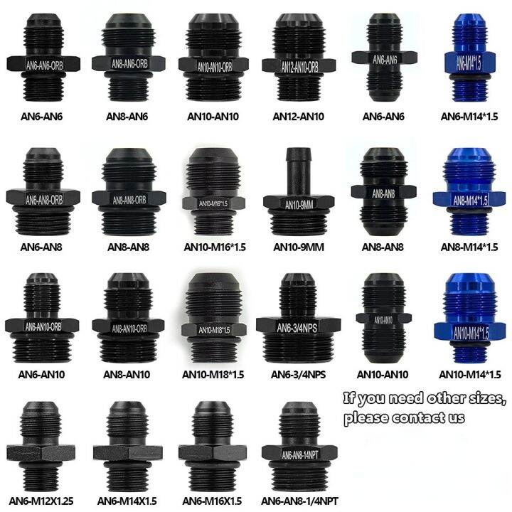 Universal AN681012 to M141618x1.5 Metric Fuel Hose Connector Pipe ...