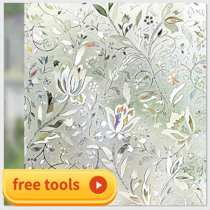 Window Film Electrostatic Adsorption Colorful Tulip Self Adhesive Film ...