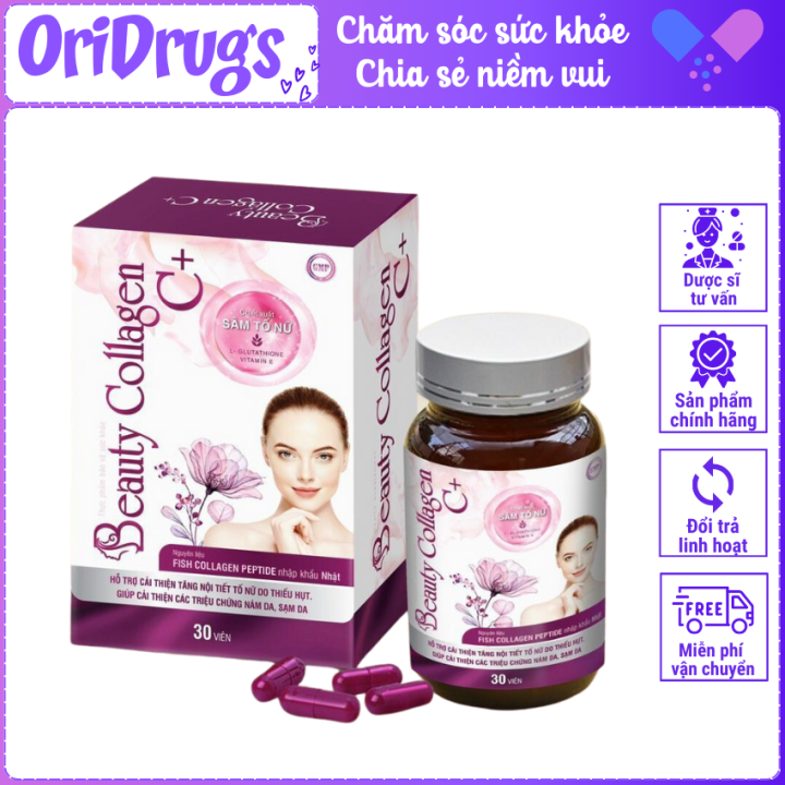 Viên uống đẹp da Beauty Collagen C+ hộp 30v, bổ sung Collagen và các chất chống oxy hoá cho cơ ...