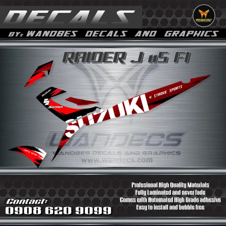 Raider J 115 Fi Decals - Suzuki Wandecs Decal | Lazada PH