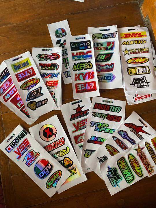 STIKER SPONSOR LOGO HOLOGRAM RACING , UNTUK HELM, MOTOR, MOBIL ...