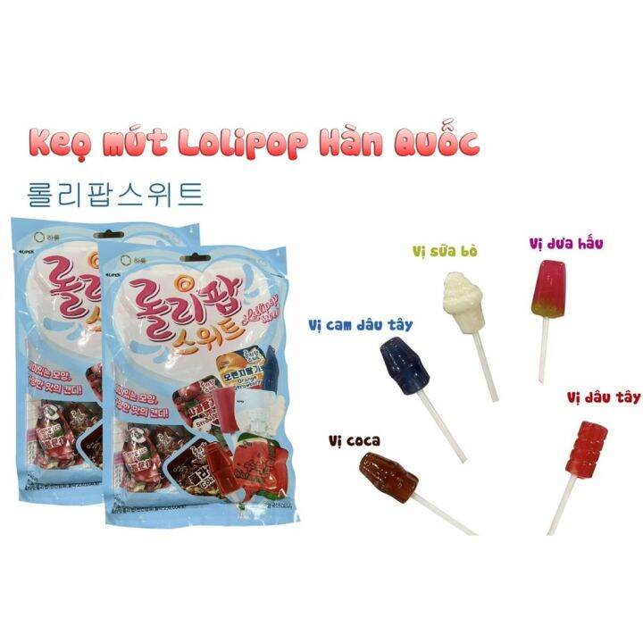 KẸO MÚT LOLLIPOP ICE LOTTE HÀN QUỐC TÚI 132G (12 CHIẾC) | Lazada.vn
