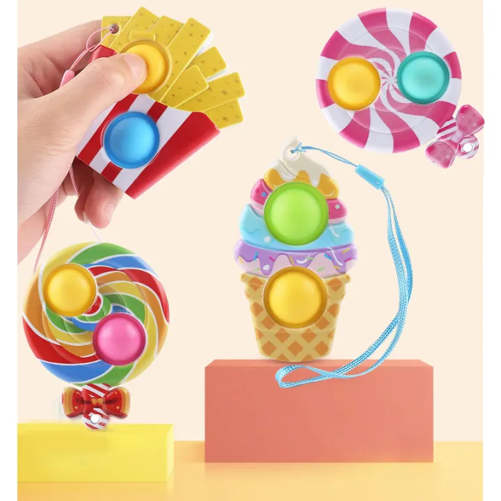 Fidget Simple Dimple Bubble Fingertip Sensory Toy Food Lollipop Ice ...