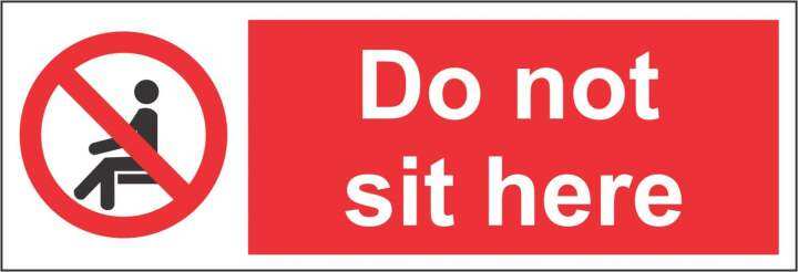 สติ๊กเกอร์ความปลอดภัย - Sticker - Prohibition signs Do not sit here ...