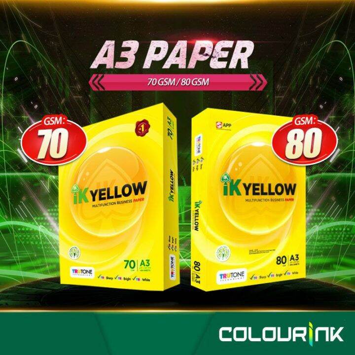 IK Yellow A3 Paper 70gsm 450 sheet | Lazada