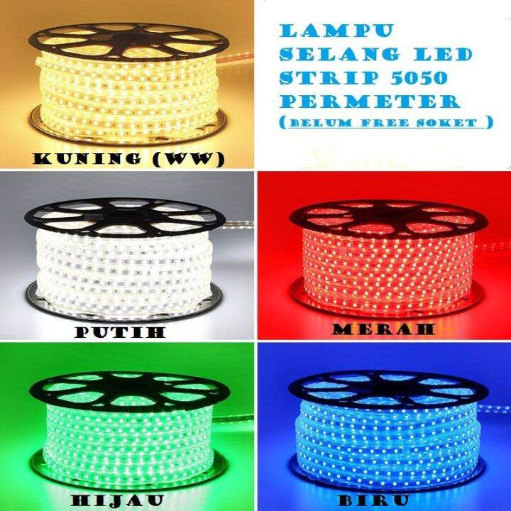 Lampu selang led strip 5050 1 Meter led drop ceiling plafon outdoor ...