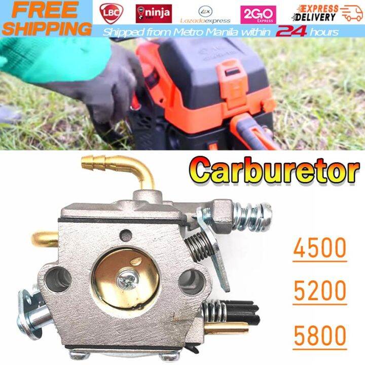 【Local Warehouse】45cc Saw Carburetor 4500 5200 5800 WALBRO Type Chainsaw Carb 2 Stroke Engine ...
