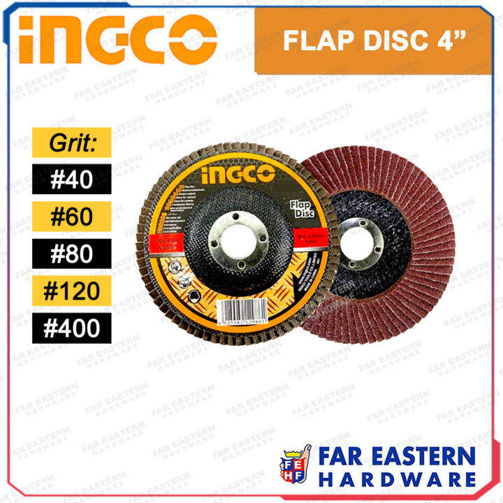 INGCO Flap Disc 4" Grit 40 | 60 | 80 | 120 | 400 INAC | Lazada PH