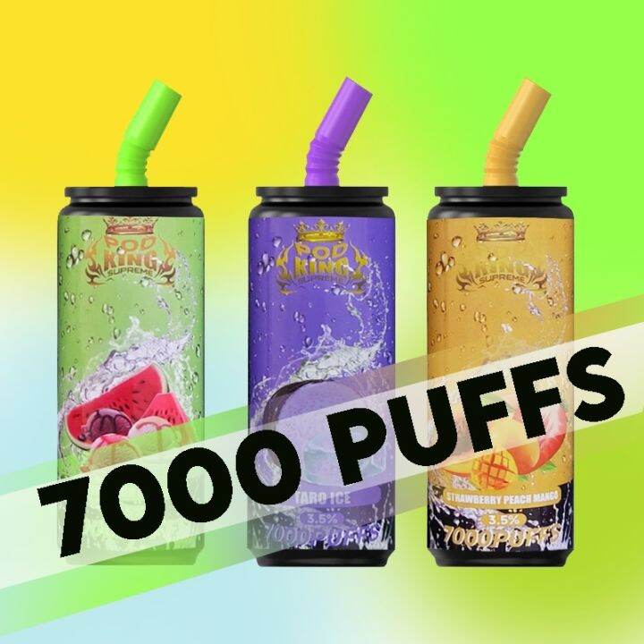 [legit] POD KING SUPREME 7000 PUFFS RECHARGEABLE DISPOSABLE MODS DEVICE ...