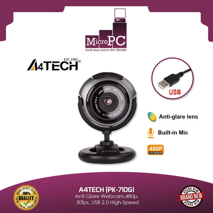 A4TECH (PK-710G) Anti Glare Webcam ,480p, 30fps, USB 2.0 High-Speed ...