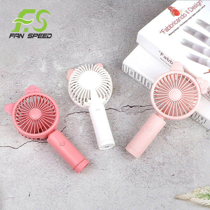 Fan Speed SQ323A cartoon cat fan desktop stand handheld dual-use small ...