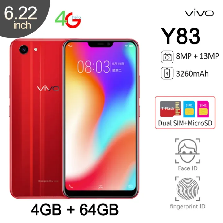 Vivo Y83 smartphone, 6.22-inch large screen, 4GB+64GB operation, 8Mp+13Mp ultra-clear camera ...