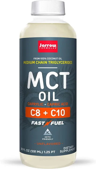 Jarrow Formulas MCT Oil, Fast Fuel for Brain & Muscles, Caprylic (C8) + Capric Acid (C10) Keto ...