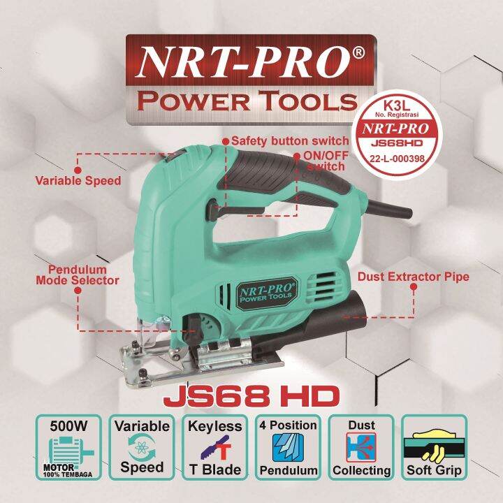 NEW Jigsaw Gergaji NRT PRO JS68HD Mesin Gergaji Triplek Alumunium ...