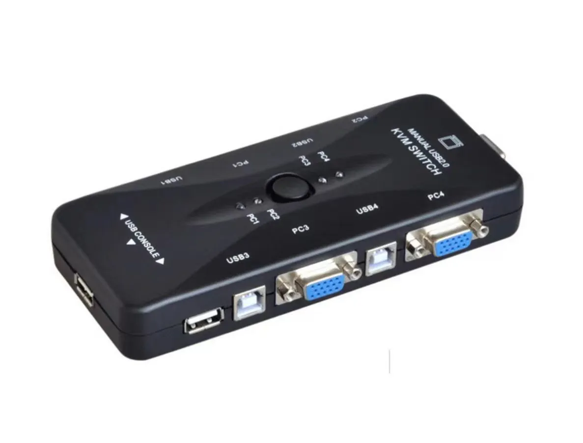 USB 2.0 KVM 4 Port Switch Box Black One | Thisshop