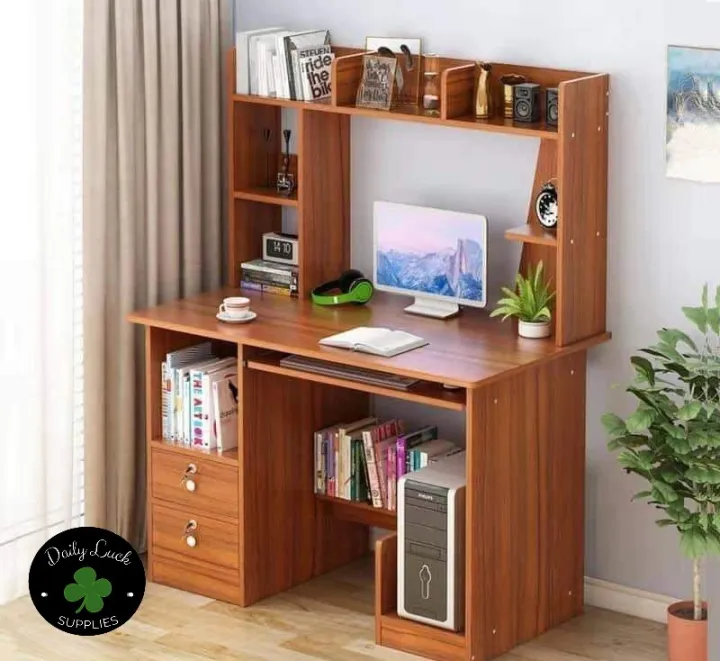 DLS 90x40 Computer Table with Shelves | Lazada PH