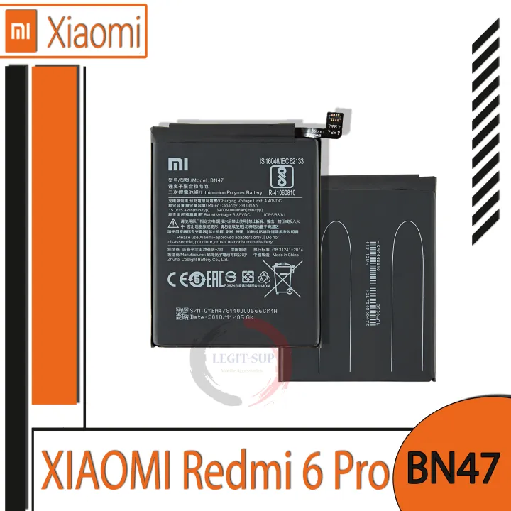 XIAOMI Redmi 6 Pro Battery, Model: BN47 (3900mAh) Original Equipment ...