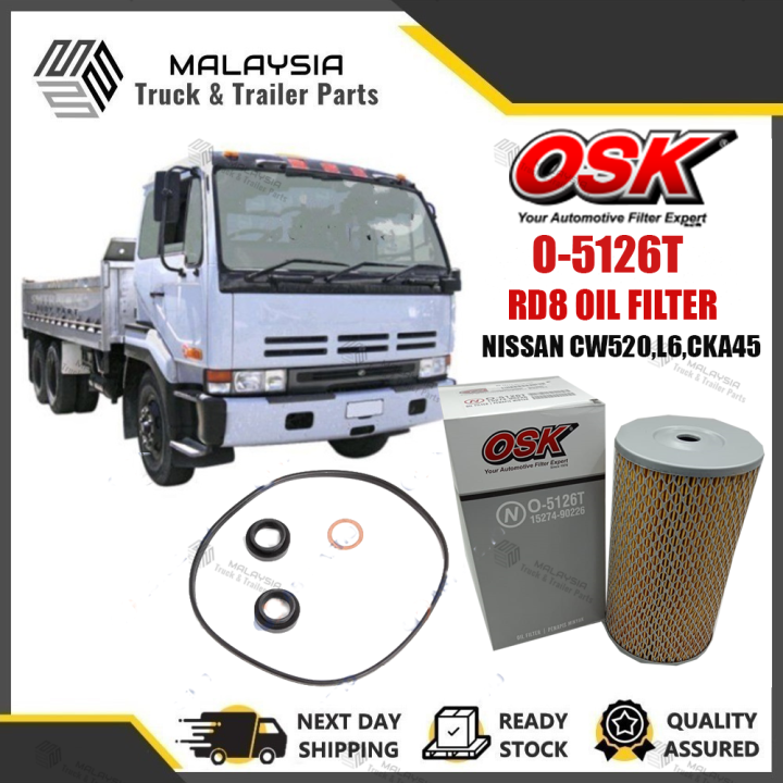 OSK O-5126T NISSAN RD8 OIL FILTER (15274-90226) | Lazada